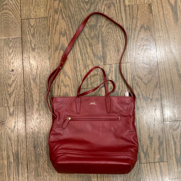 Bally | Bags | Vintage Bally Red Leather Tote Handbag | Poshmark